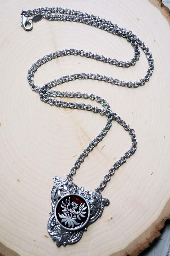 Phoenix Fire Shield Necklace – Autumn Moon